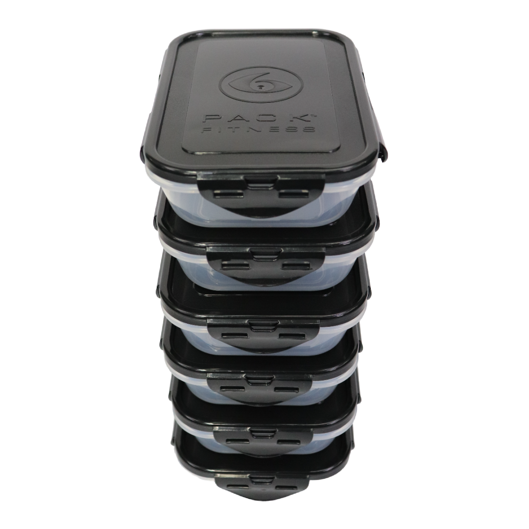 Sure Seal 24 oz. Meal Prep Containers (Set of 6) | Clear/Black – Pure ...